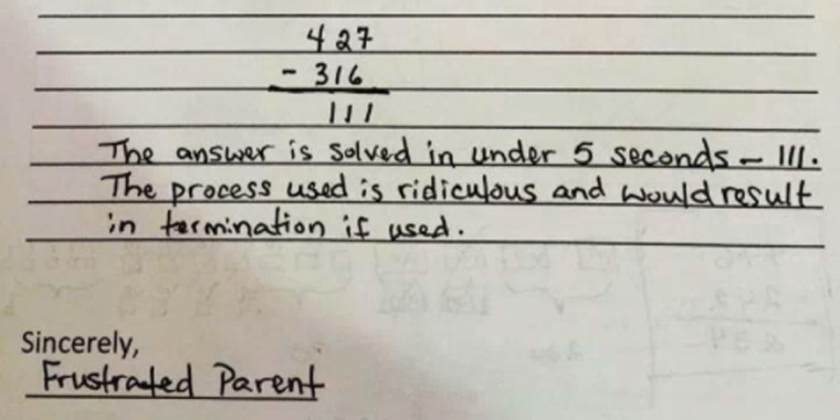 See How a 'Frustrated Parent' Hammered Common Core on Their Child's ...