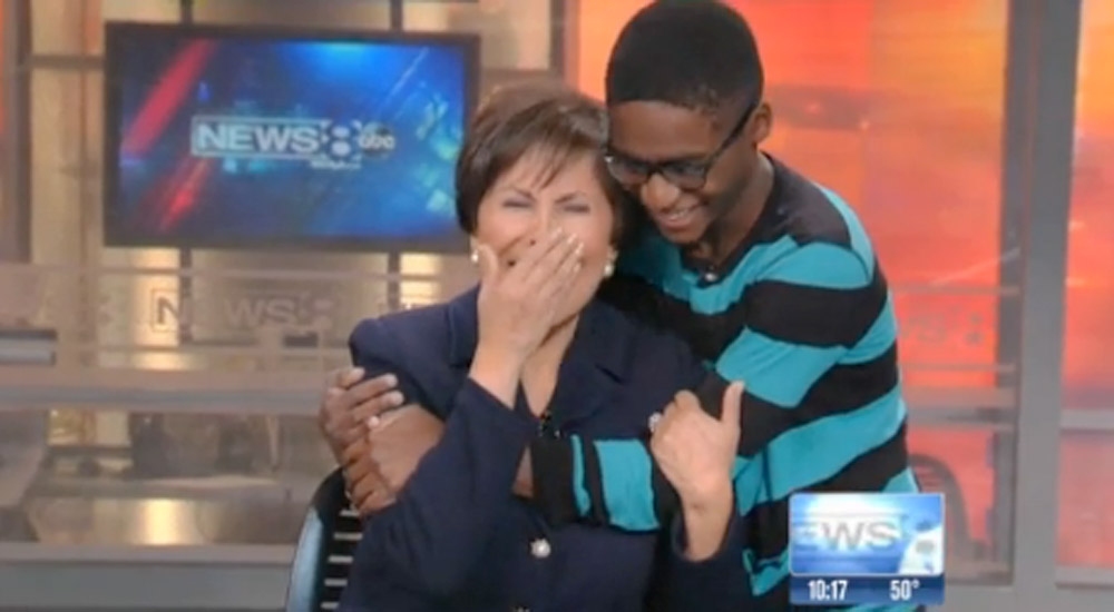 News Anchor Cries During Surprise Reunion With Adopted Boy She Helped ...