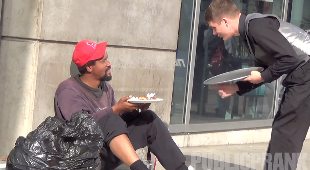 YouTube Prankster Serves as Waiter to the Homeless, Surprises Them With ...