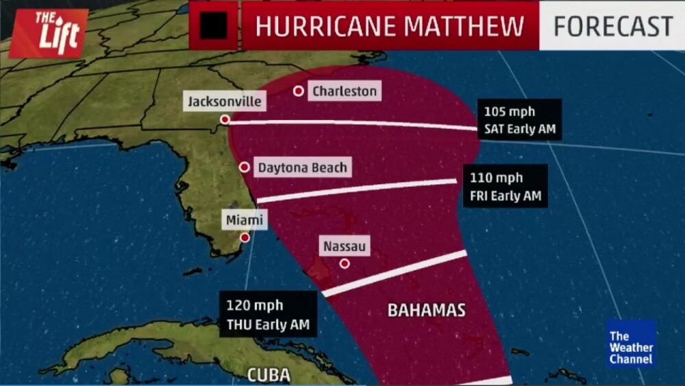 Hurricane Matthew Tracker: Projected Path Latest Map as Possible Deaths ...
