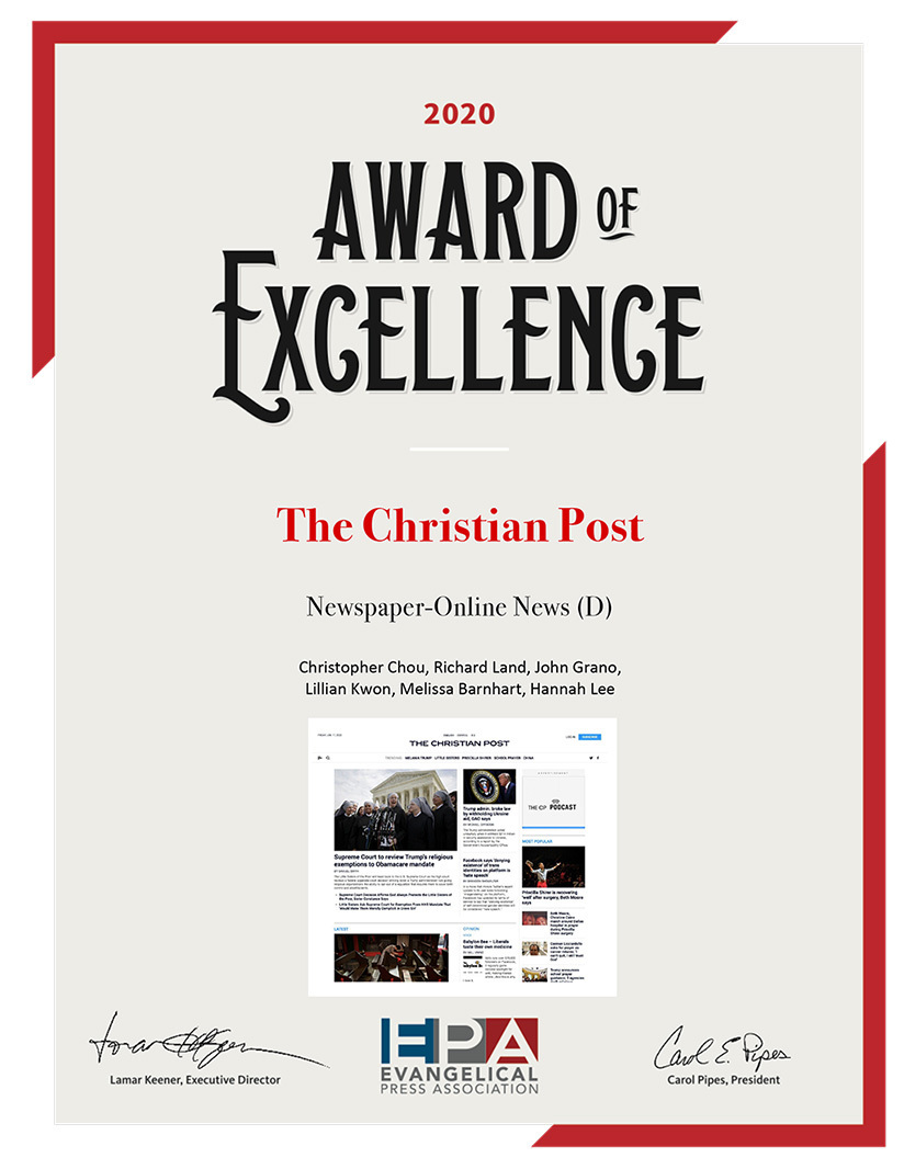 The Christian Post wins 2 awards at EPA 2020 | U.S.