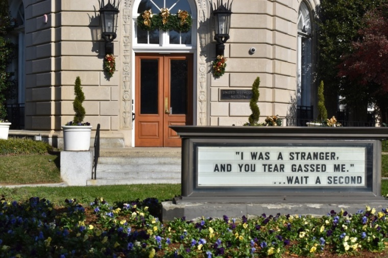 United Methodist Church’s Capitol Hill building posts 'I was a stranger ...