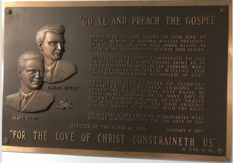 Wheaton unveils wording for new Jim Elliot plaque | U.S. News